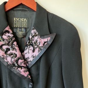 Escada | Jackets & Coats | Escada Couture Wool Sequin Blazer | Poshmark